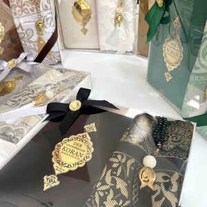 Gold German Quran, Hajj Gift, Eid Gift, Deutch Quran Set and Pearl ...
