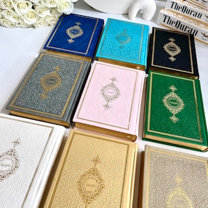 Book Size Light Blue Leather Quran Gift, Ramadan Quran, Uthmani Quran ...