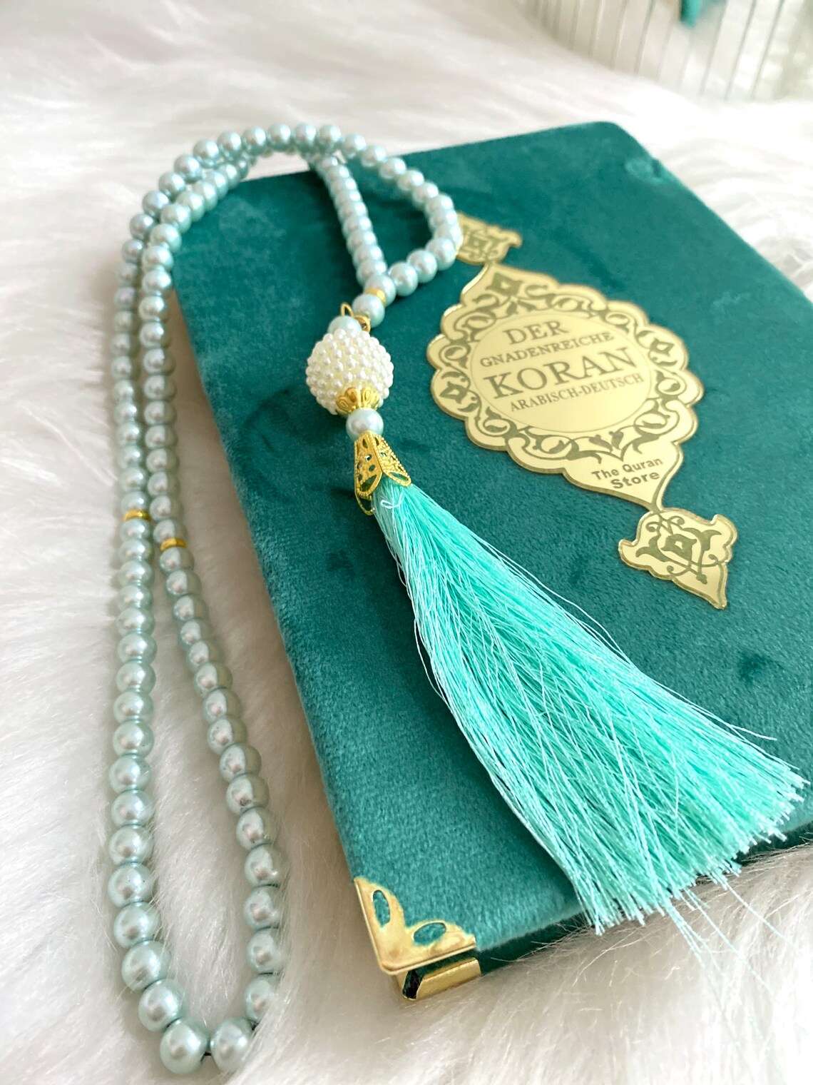 German Quran Islamic Eid Gift Deutch Velvet Mirrored Gold - Etsy