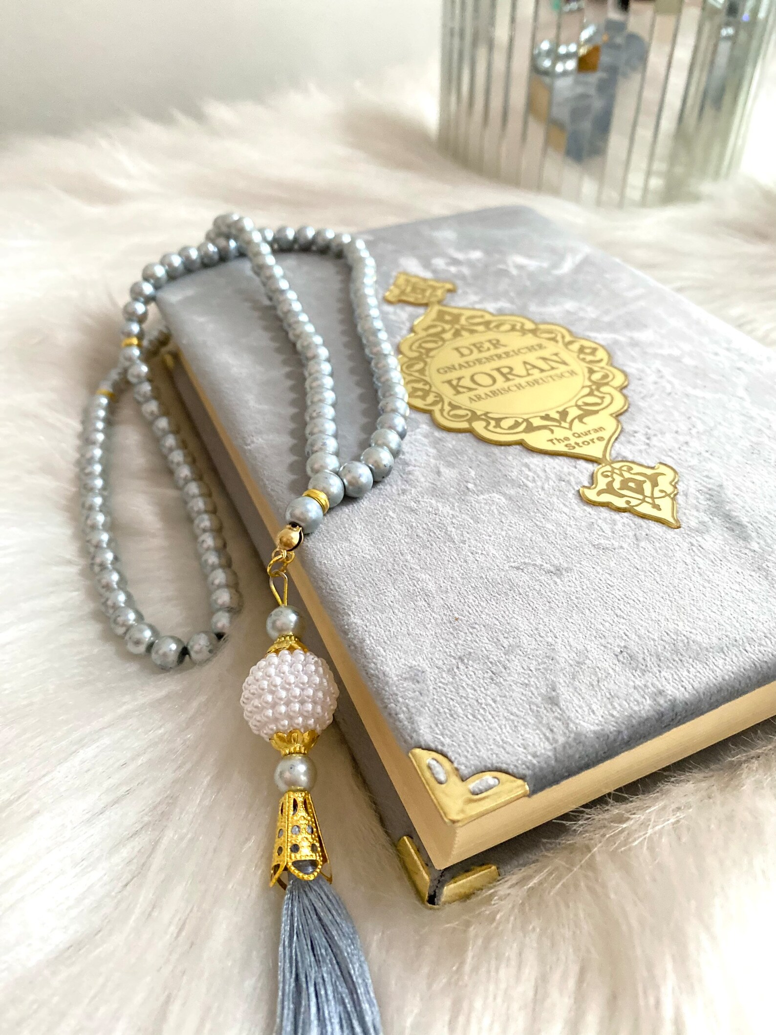 German Quran Islamic Eid Gift Deutch Velvet Mirrored Gold - Etsy