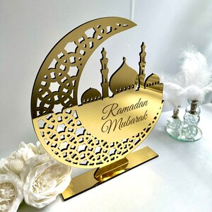 Ramadan Table Stand, Ramadan Mubarak Sign, Ramadan Crescent Sign ...