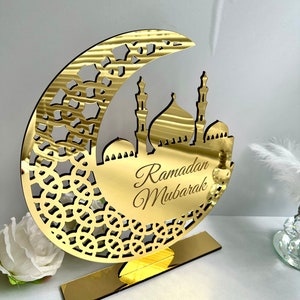 Ramadan Table Stand, Ramadan Mubarak Sign, Ramadan Crescent Sign ...