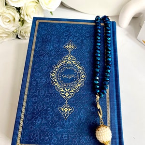 Royal Blue Leather Quran Gift Box Set, Ramadan Quran Gift, Navy Blue ...