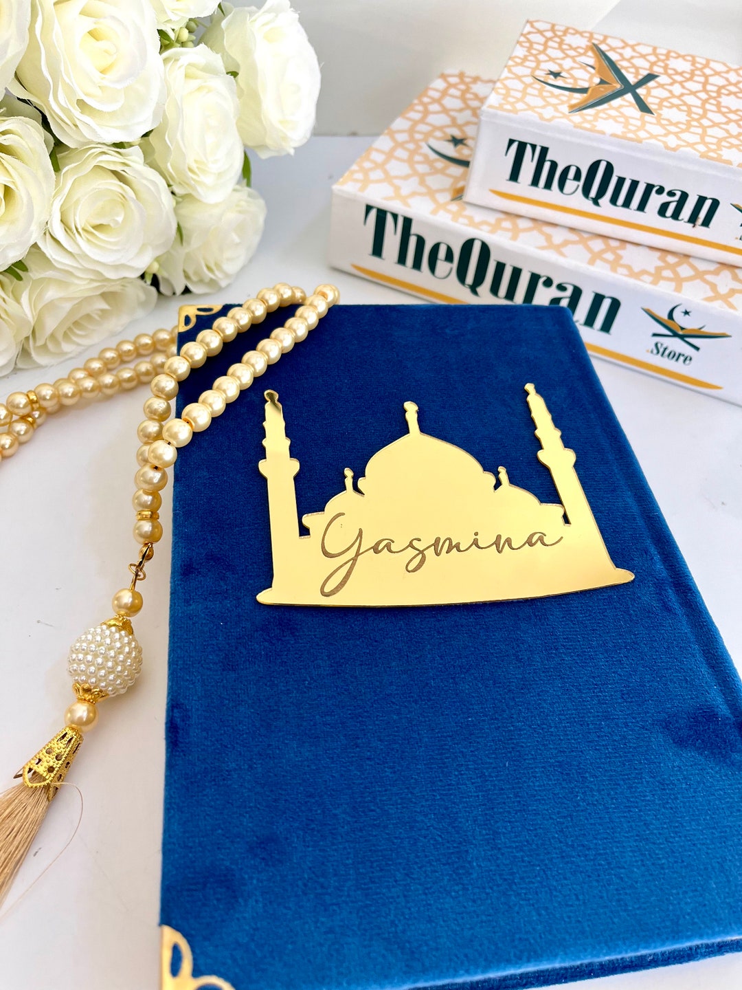 Personalized Quran, Royal Blue Quran, Friend Quran Tasbeeh Gift ...