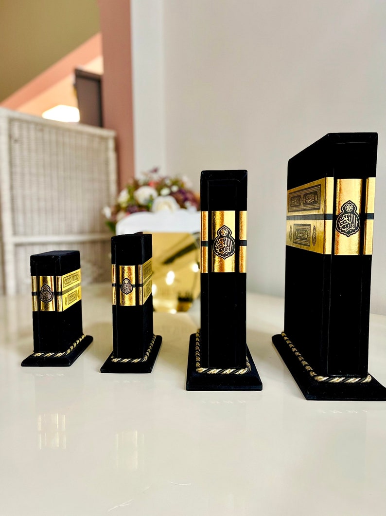 Kaaba Design Quran Velvet Embossed and Quran Box, Ramadan Quran Gift ...