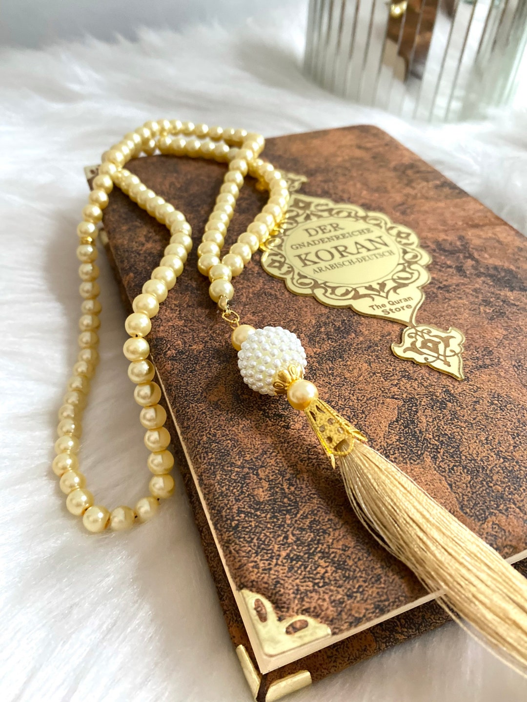 Gold German Quran, Ramadan Eid Gift, Deutch Velvet Mirror Gold Quran ...