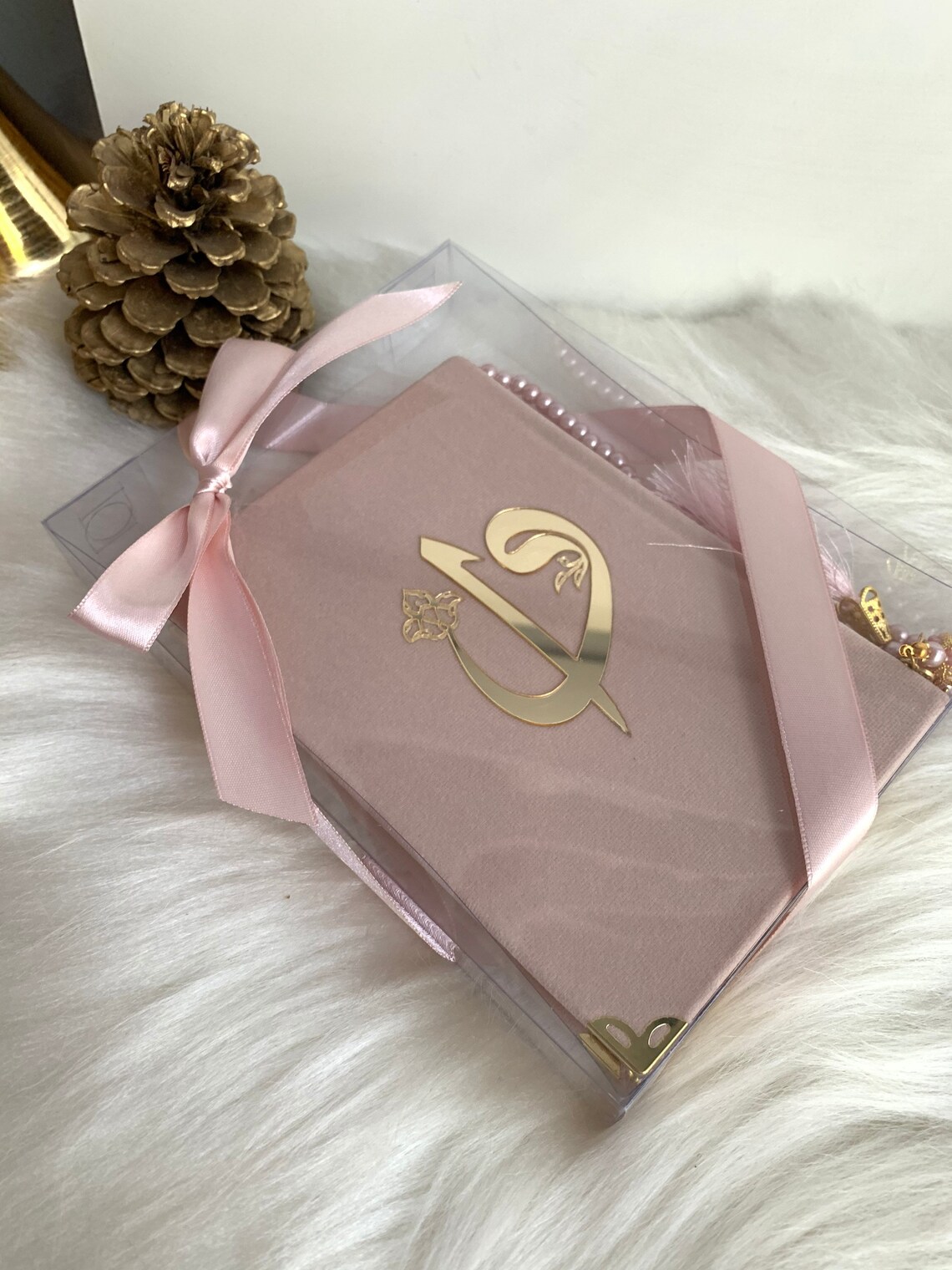 Pink Velvet Quran Set Quran Tasbeeh Set Eid Gift Ramadan | Etsy