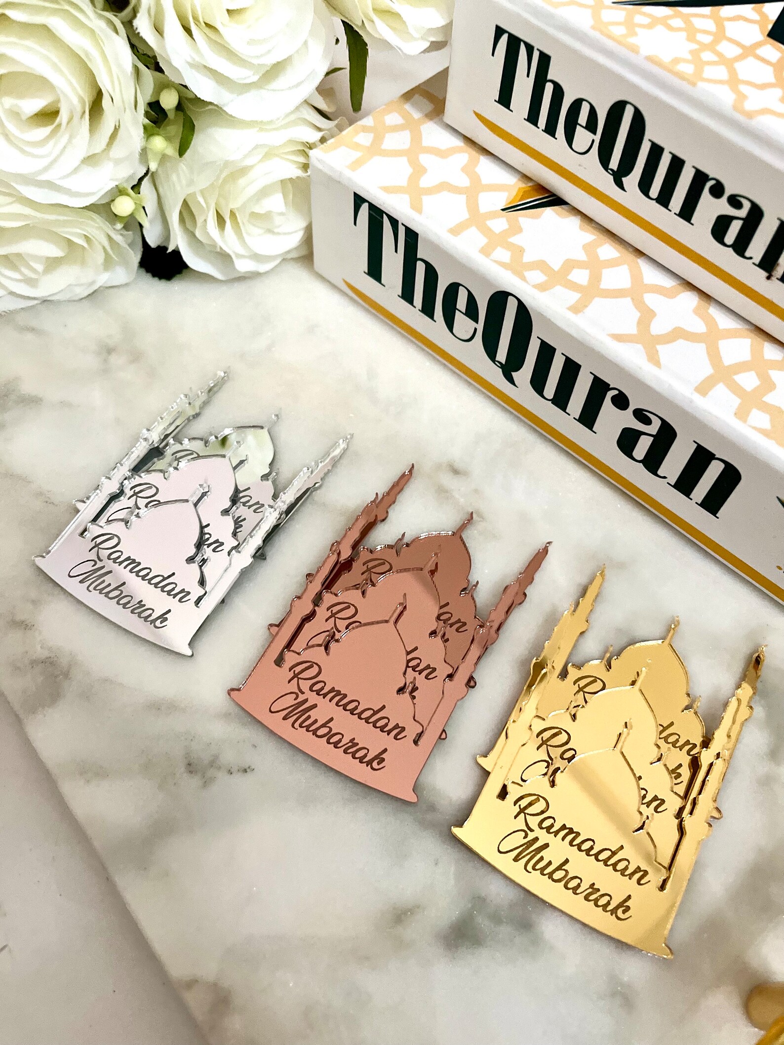 Eid Mubarak Tag Bundle, Ramadan Mubarak Favors Mirror Tag, Mosque Tag ...