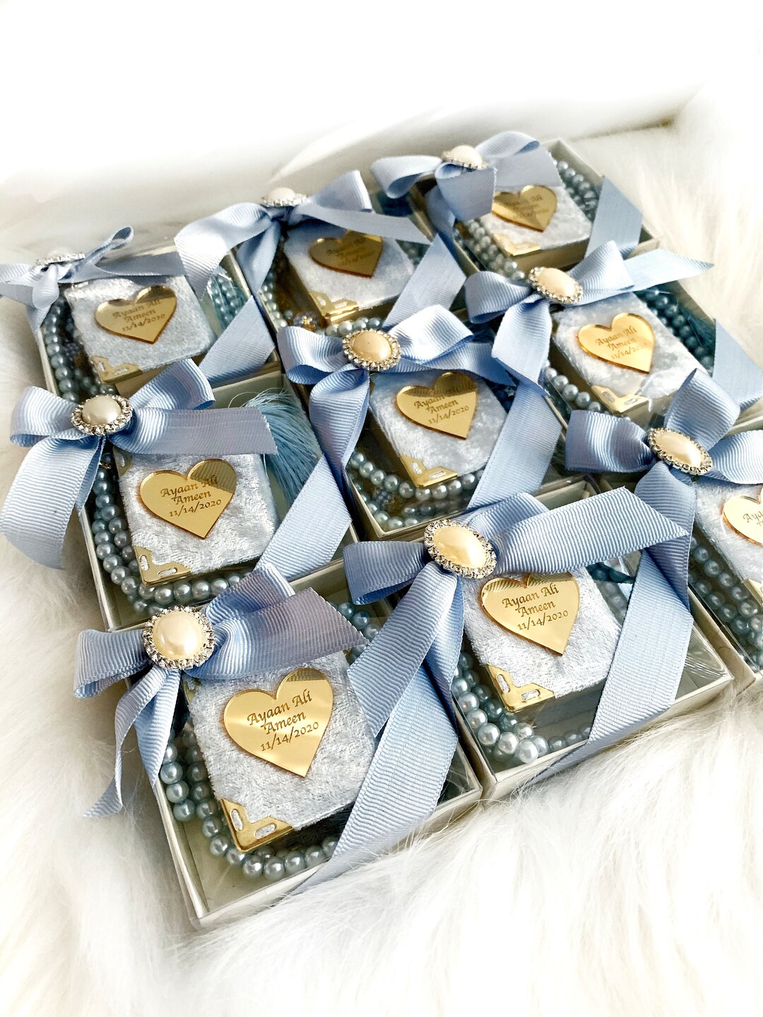 Blue Mini Quran Gift Set, Muslim Wedding Gift Set, Eid Gift, Wedding ...