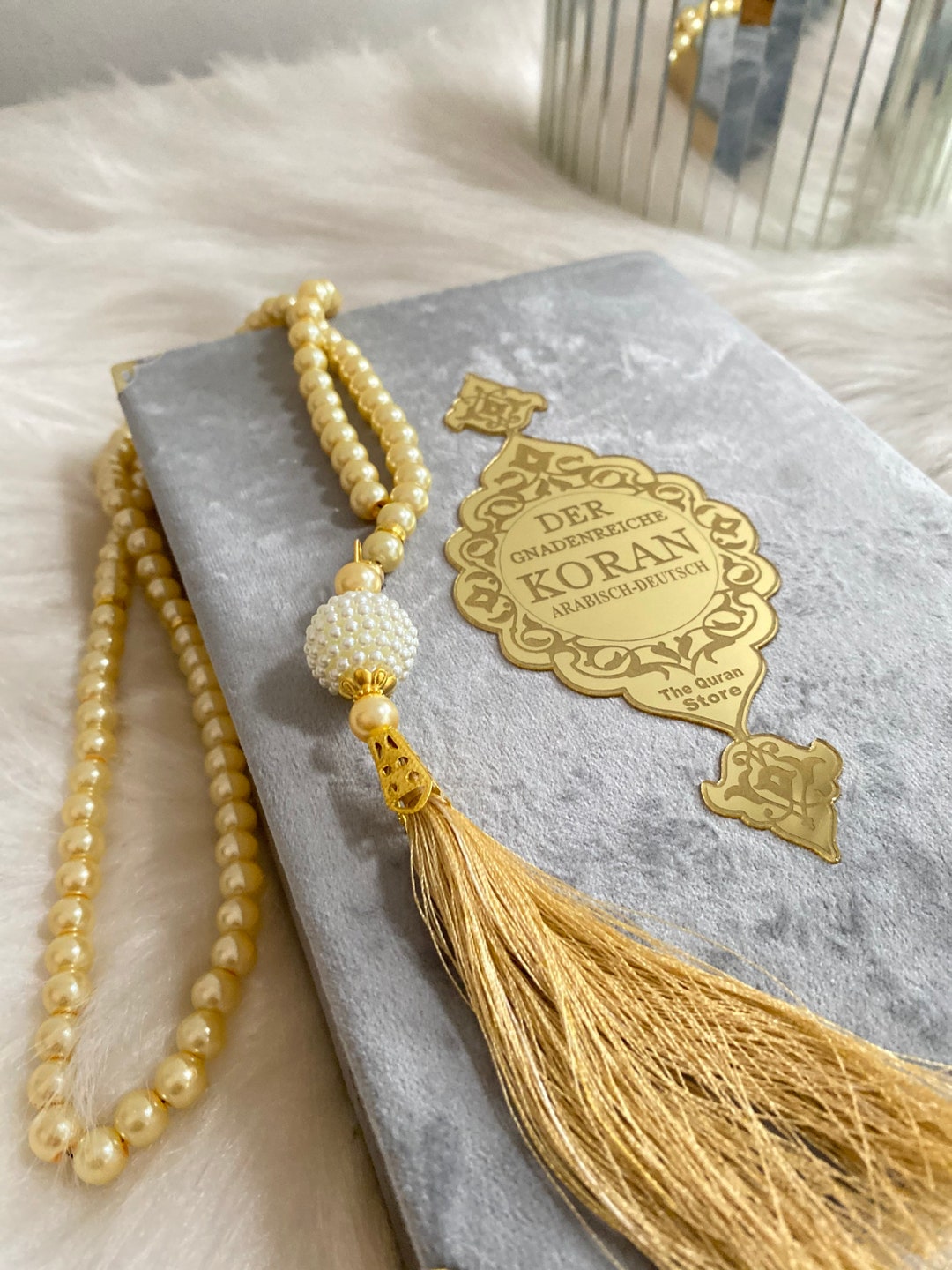 Silver German Quran, Ramadan Gift, Ramadan Kareem, Deutch Velvet Quran ...