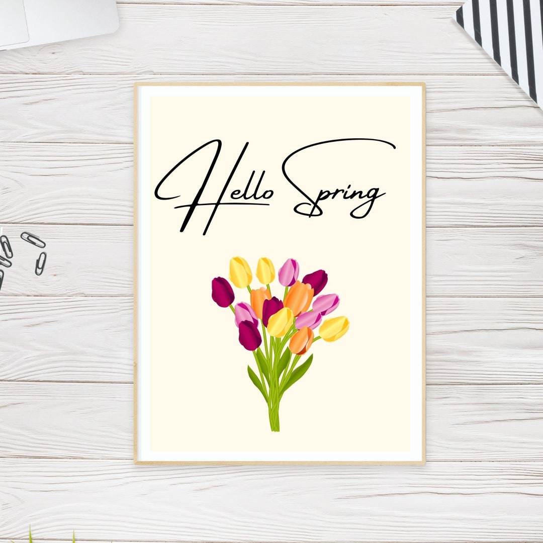 Hello Spring Printable File - Etsy