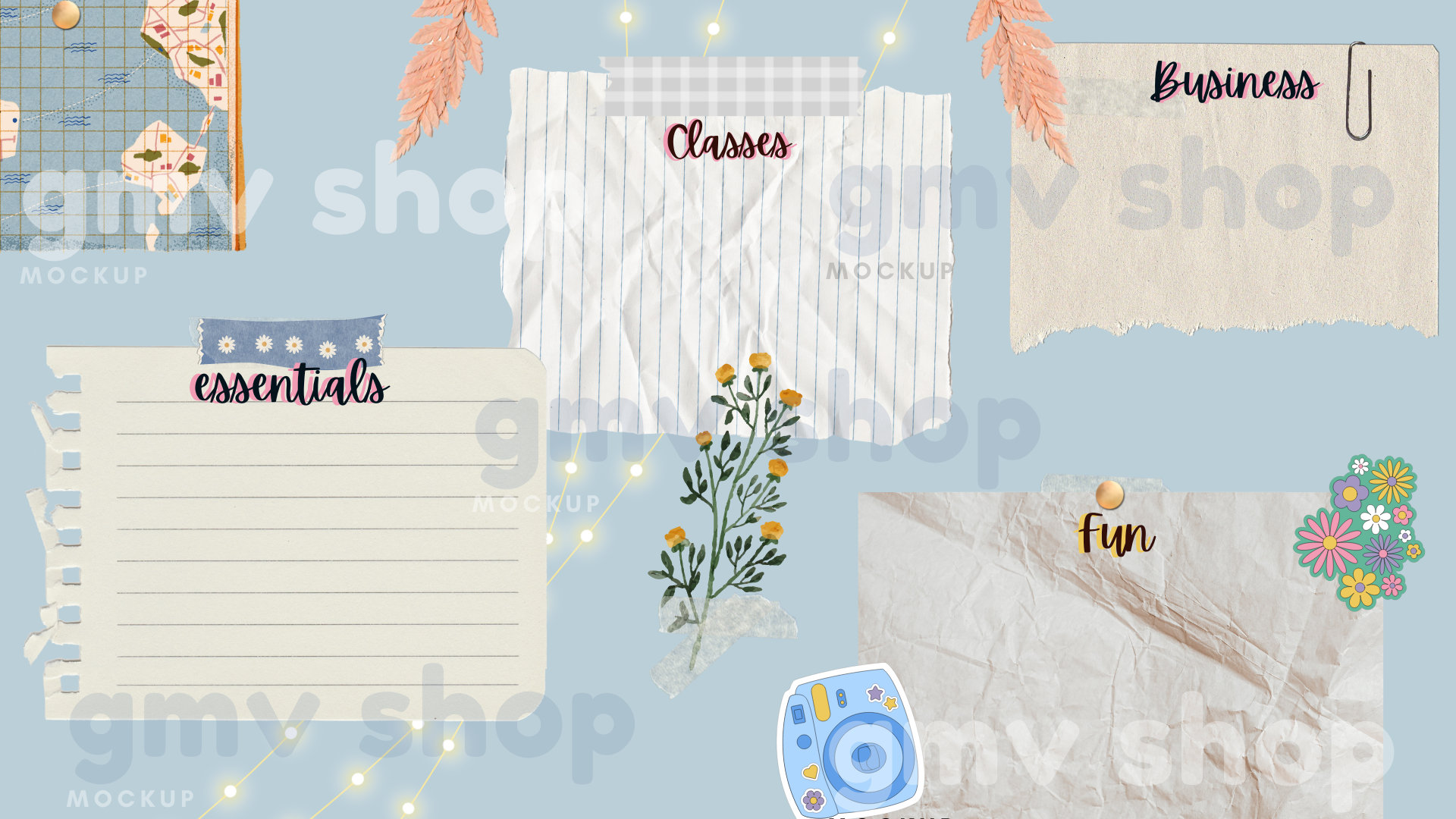 Cute Pastel Desktop Organizer Wallpaper - Etsy