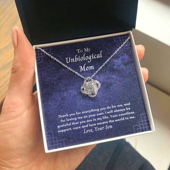Unbiological mom necklace store