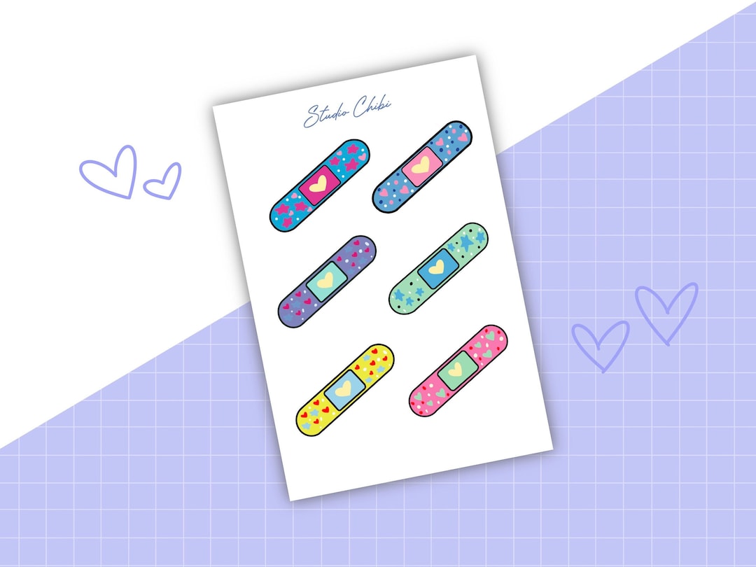 Cute Band-aid Sticker Set | Matte Vinyl Sticker Sheet - Etsy