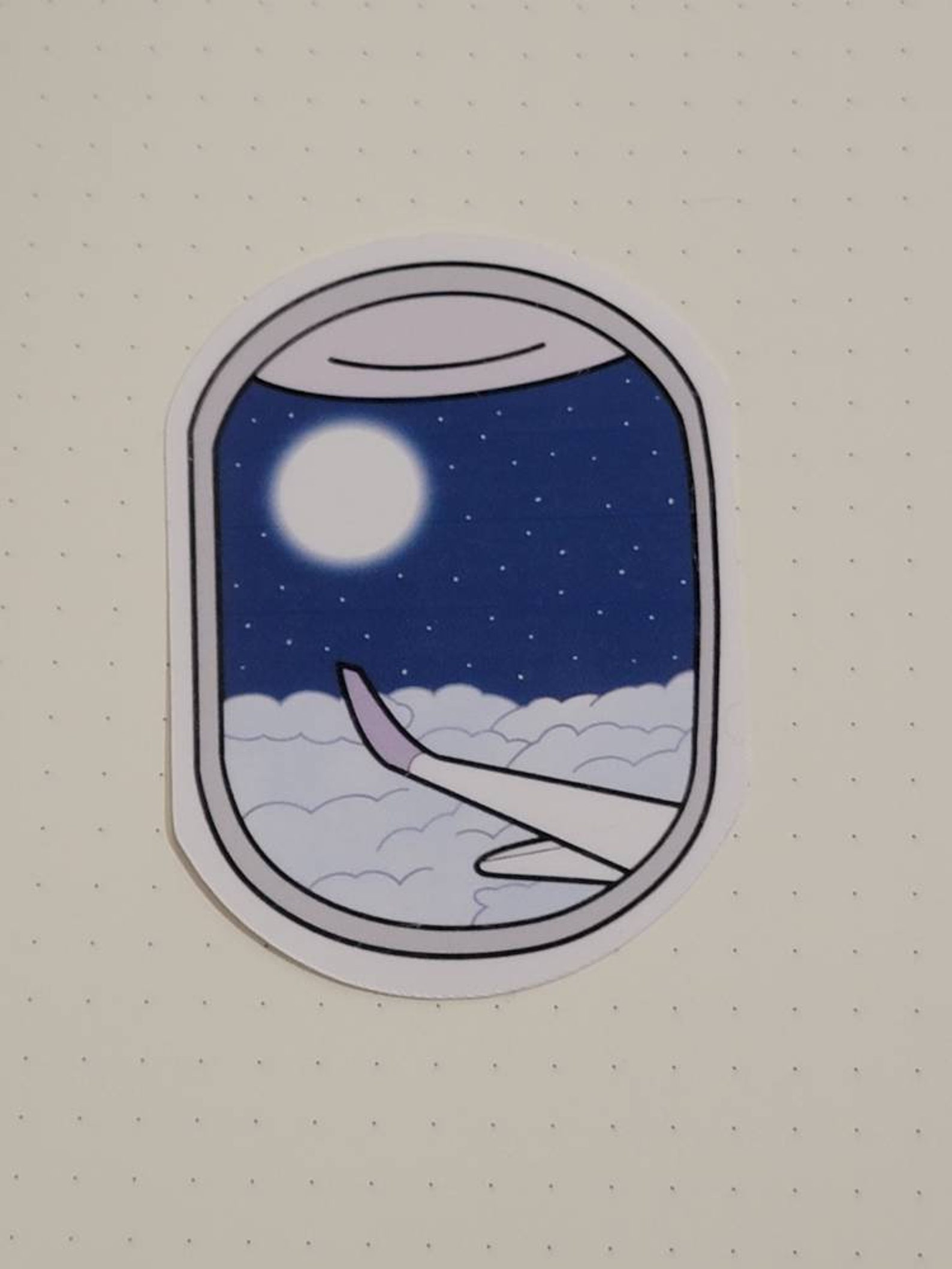 Airplane Window Glossy Vinyl Sticker Night Sky | Etsy