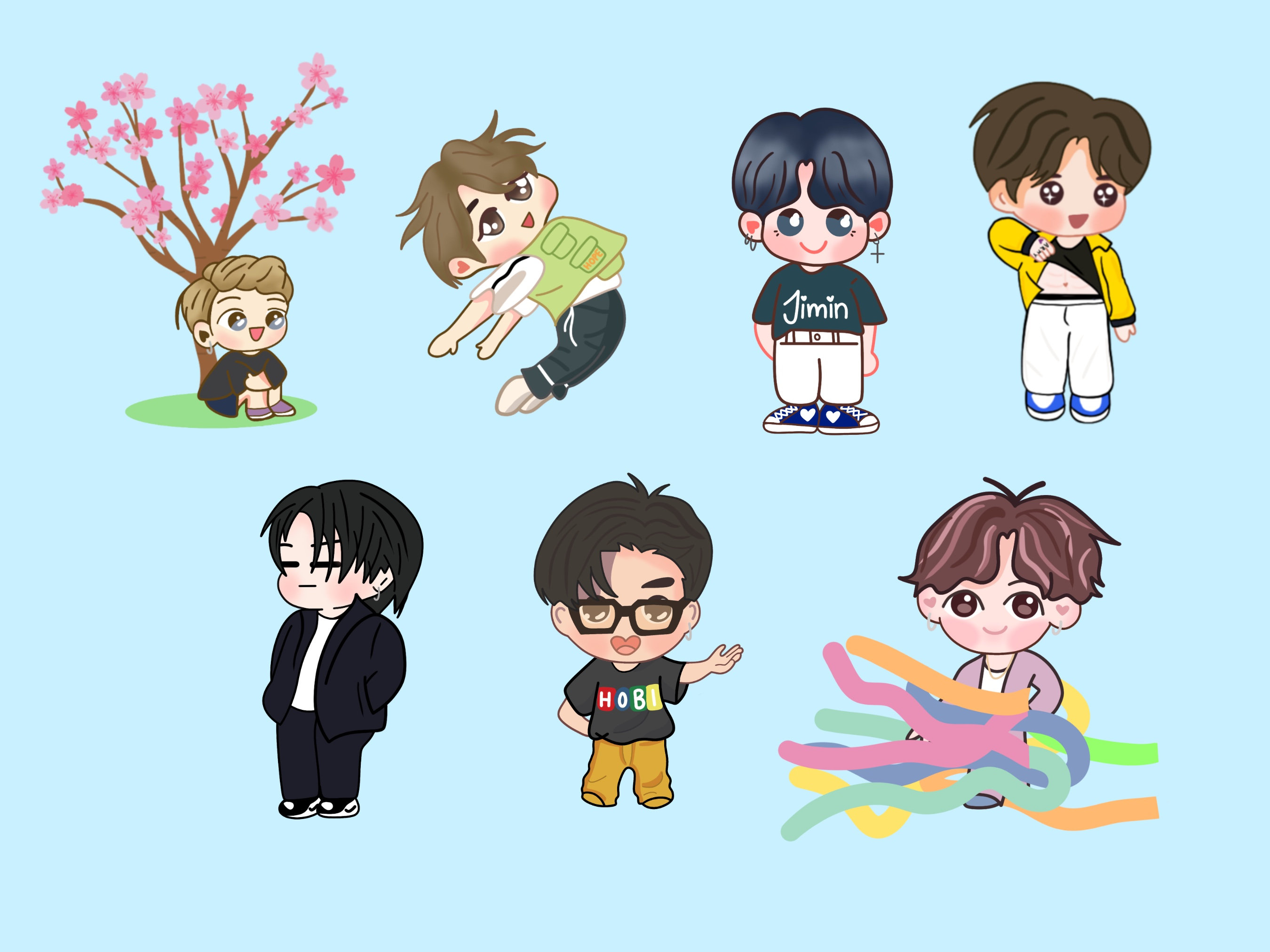 BTS Members Stickers Matte Vinyl Waterproof Sticker RM - Etsy