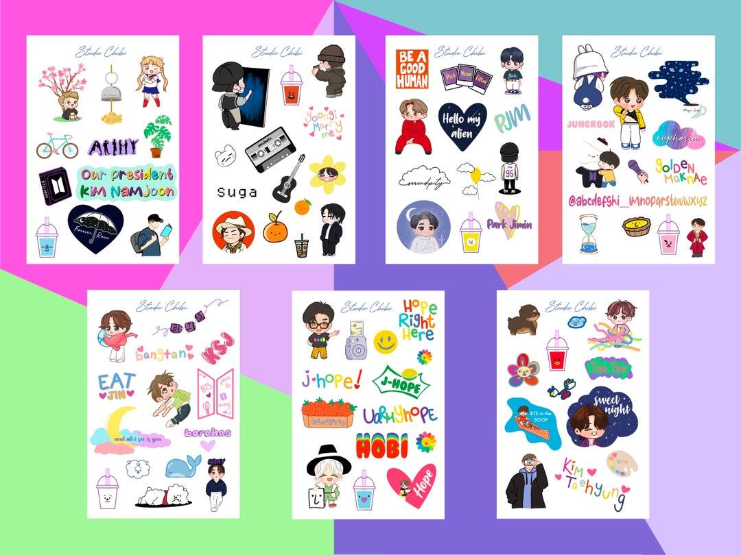 BTS Sticker Sheet Vol. 2 | Bangtan Core | Transparent Stickers - Etsy