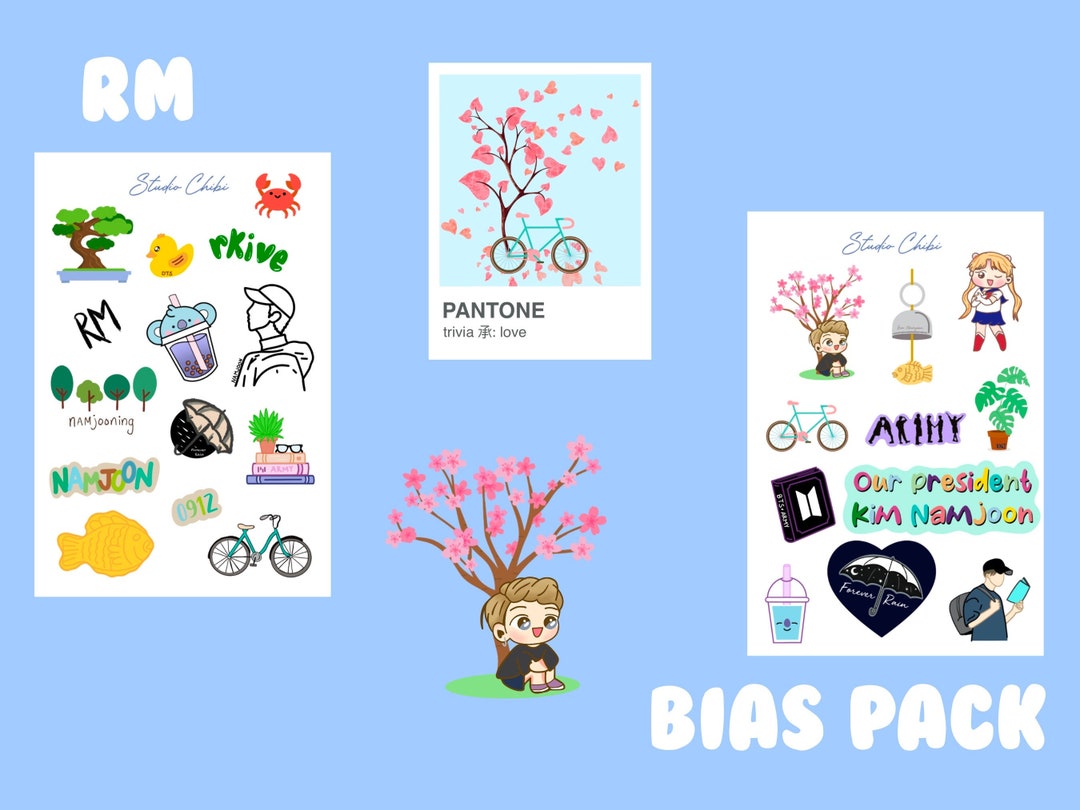 BTS Sticker Bias Pack | RM | Jin | Suga | J-hope | Jimin | V | Jungkook ...