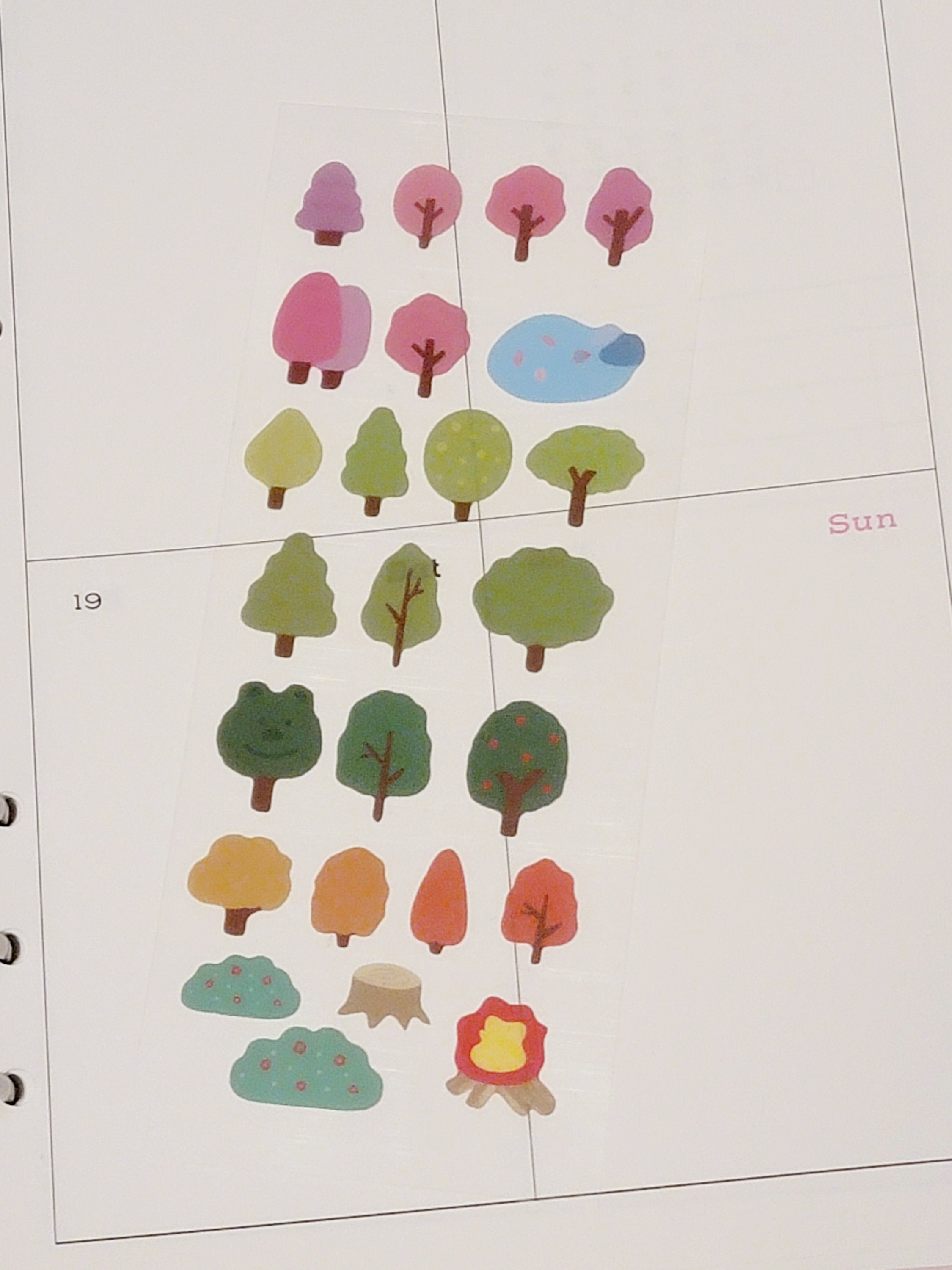 Forest Tree Sticker Sheet Transparent Stickers - Etsy