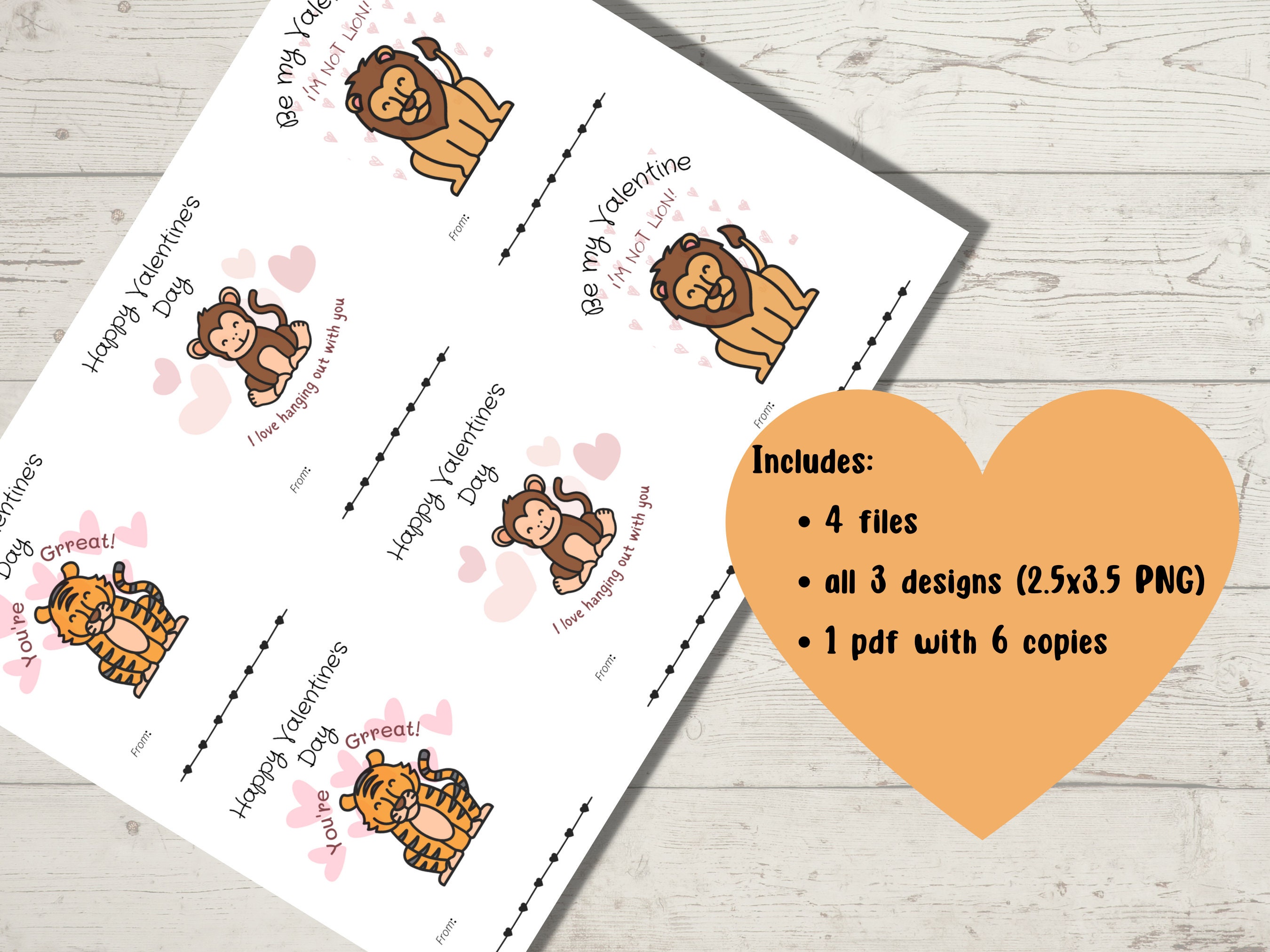 Kid's Valentine's Day Cards Printable Kids Zoo Valentine Cards School ...