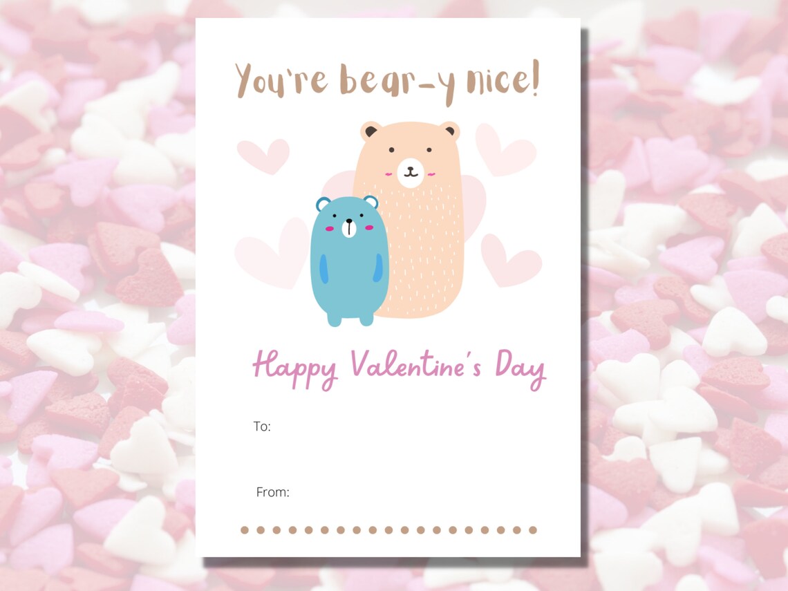 Printable Valentine's Day Cards, Bear Printable Valentine's ...