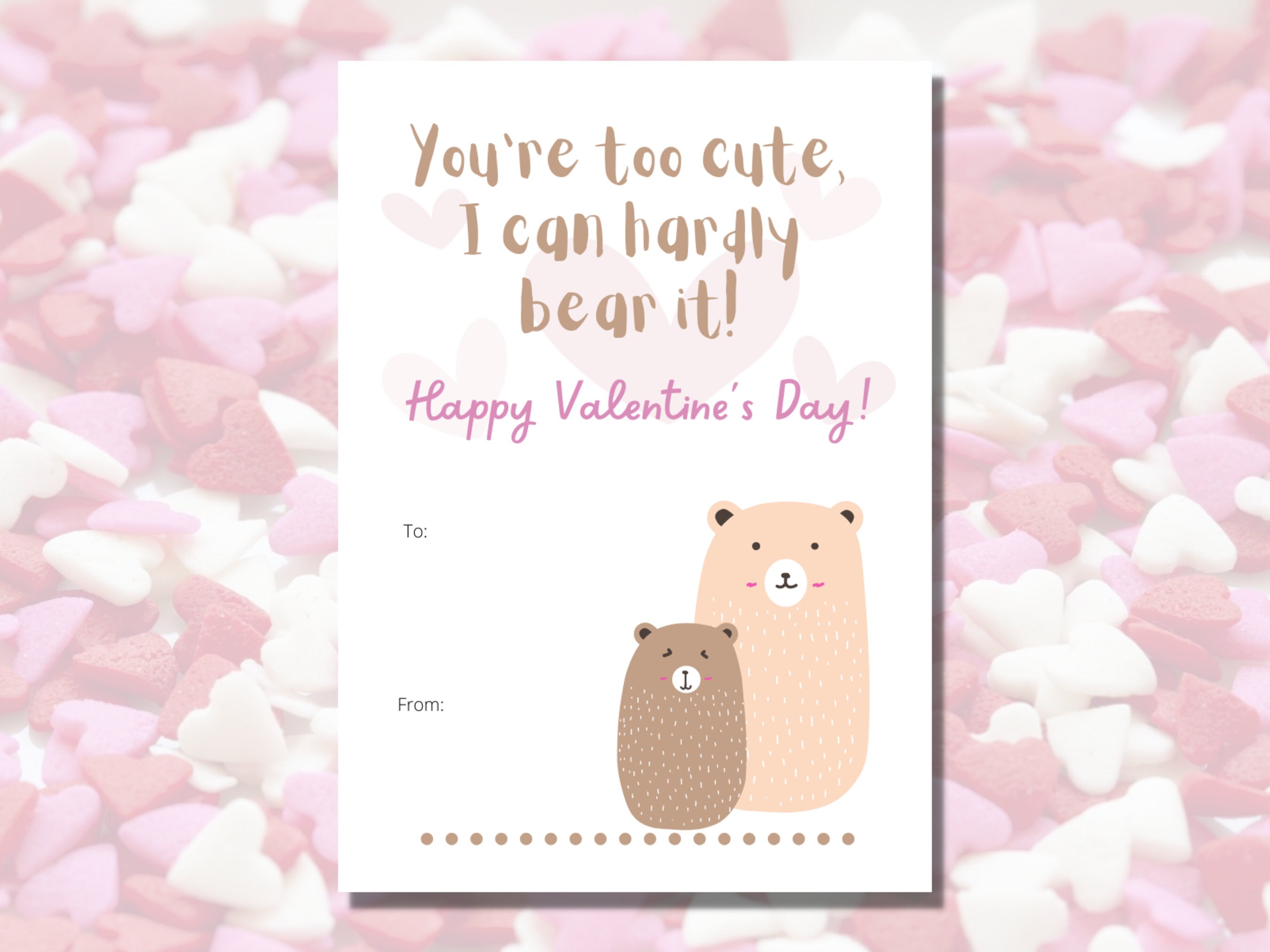Printable Valentine's Day Cards, Bear Printable Valentine's ...