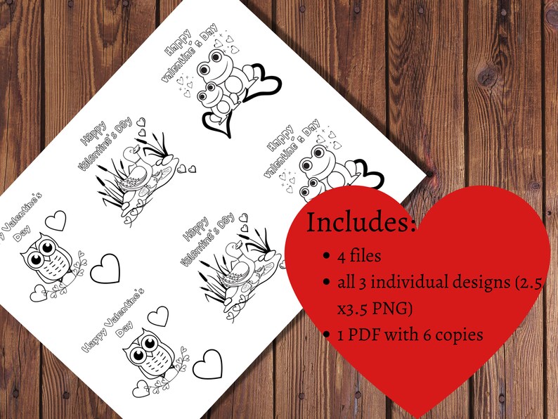 Coloring Valentine's Day Cards Printable Kids Coloring Valentine Cards ...