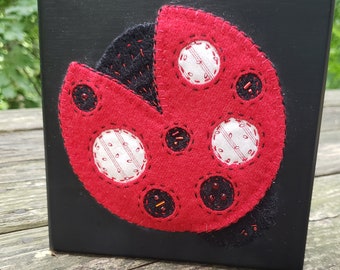 Decoupage Wooden Box Ladybug Keepsake Box Jewelry Wooden Box Lady Bug ...