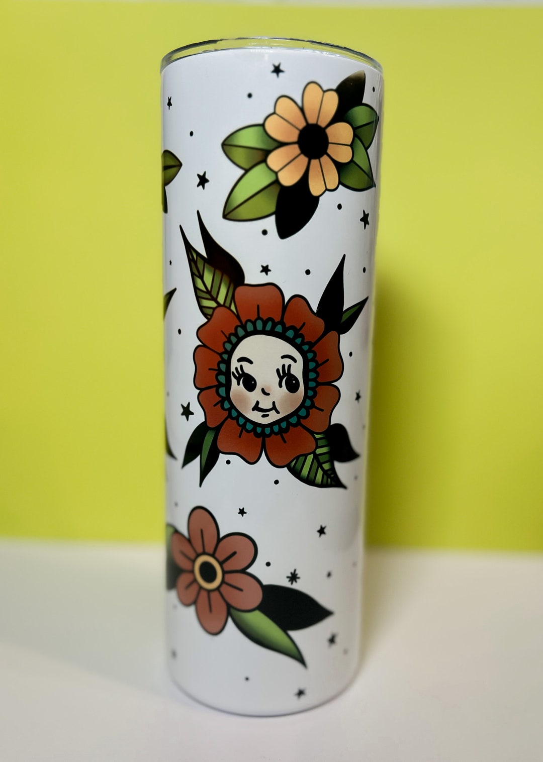 Kewpie Floral Tumbler 20oz Insulated Coffee Mug With Kewpie Dolls ...