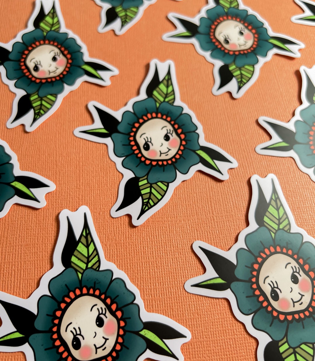 Kewpie Stickers | American Traditional Sticker | Kewpie Doll Flower ...