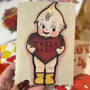 Funny Kewpie Anniversary Card American Traditional Tattoo - Etsy