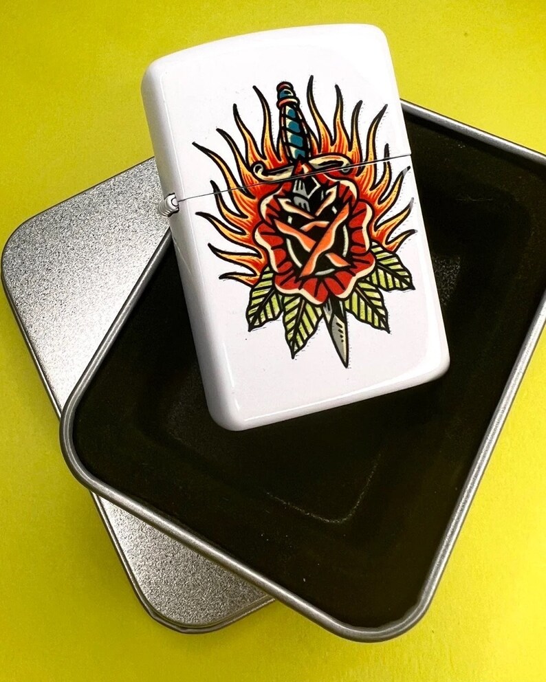 8 Ball Lighter | Tattoo Flash Zippo Lighter | Gift for Him | Unique ...