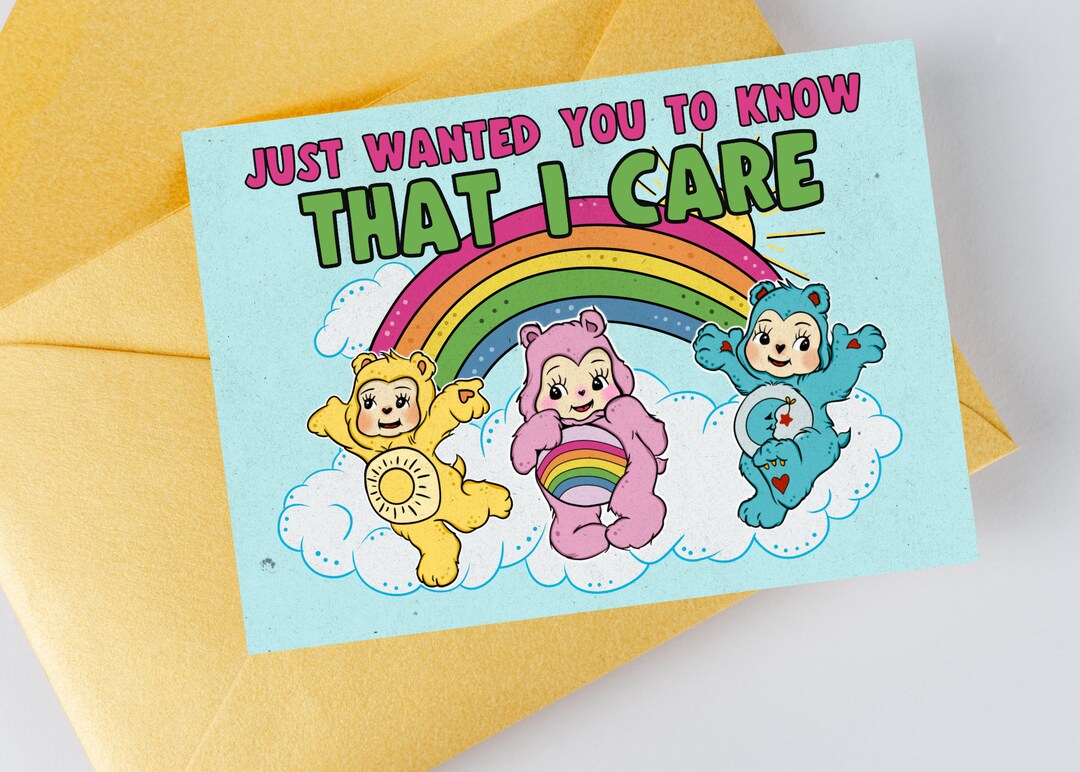 Care Card | Kewpie Care Bear Greeting Card | Best Friend Card | Gift ...