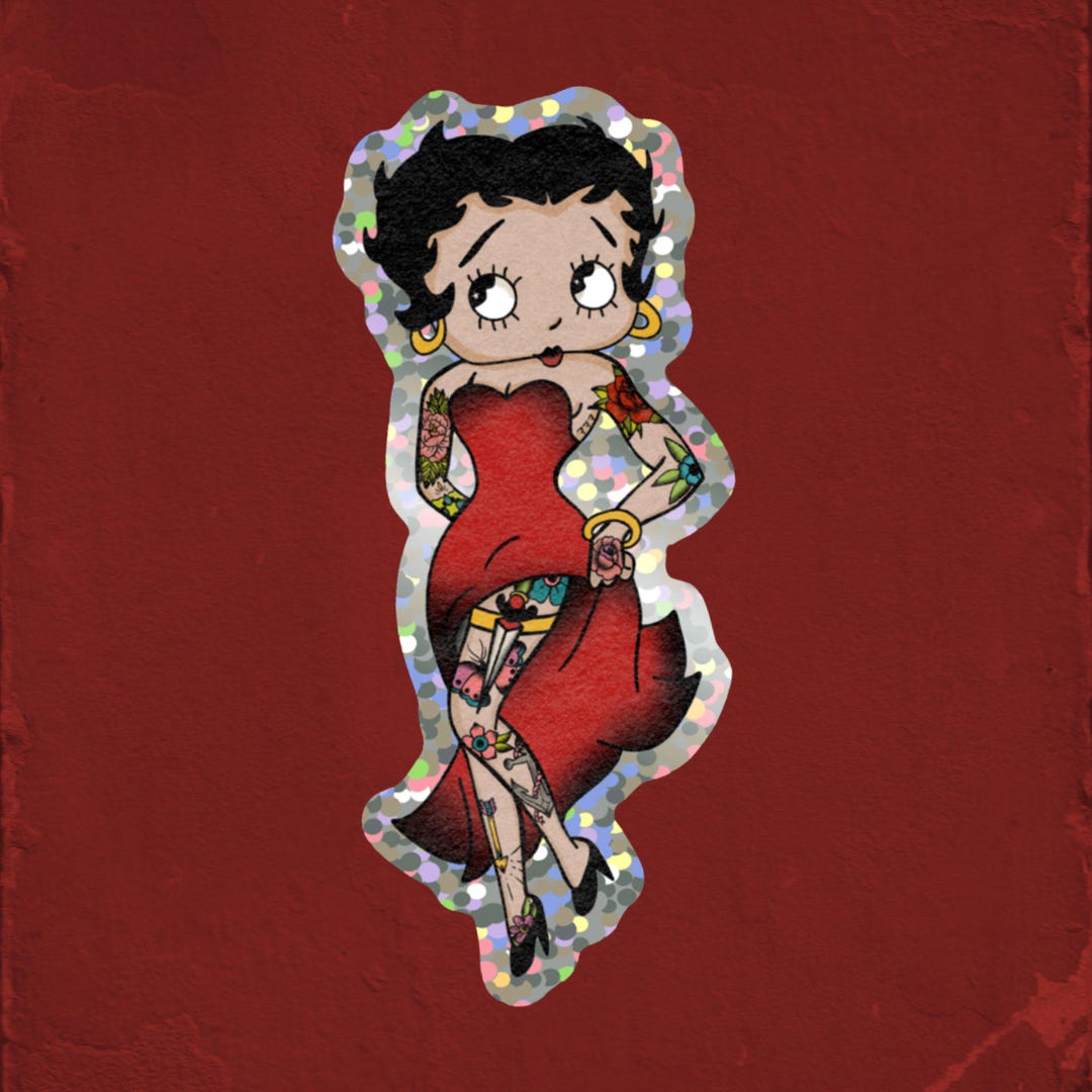 Betty Boop Glitter Sticker | American Traditional Tattoo Stickers ...