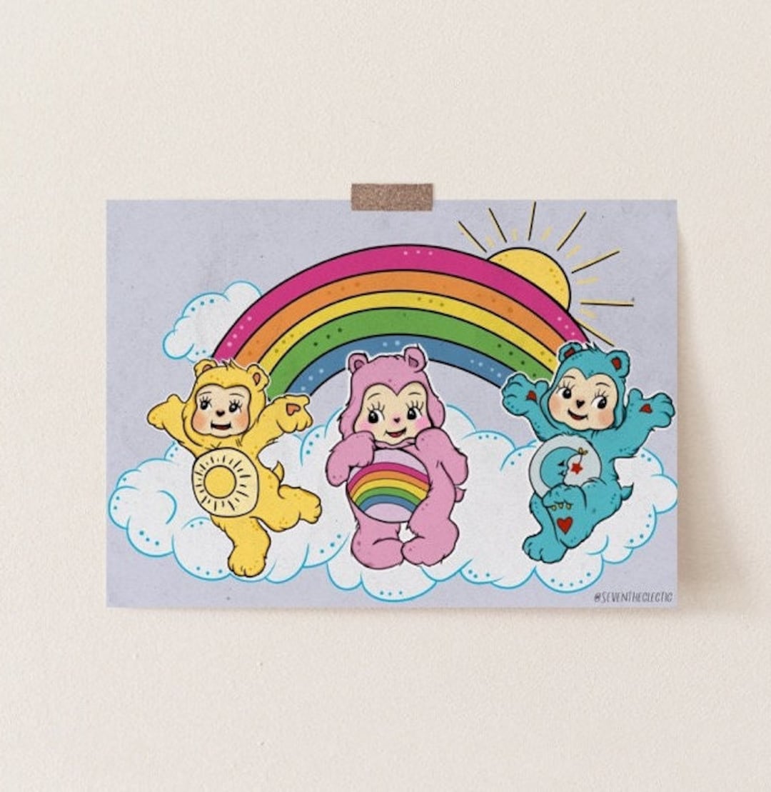Care Bear Kewpie Cardstock Print Cute Wall Decor 5x7 Matte Art Print ...