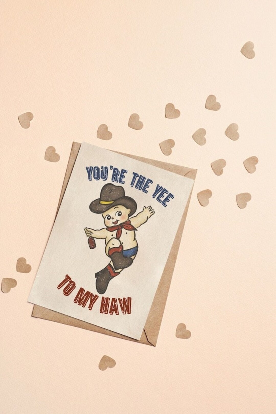 Cowboy Kewpie Valentine's Day Card | Yee to My Haw Greeting Card for ...