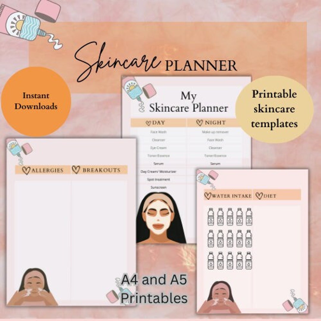 Printable Skincare Planner - Personalized Beauty Routine Organizer ...