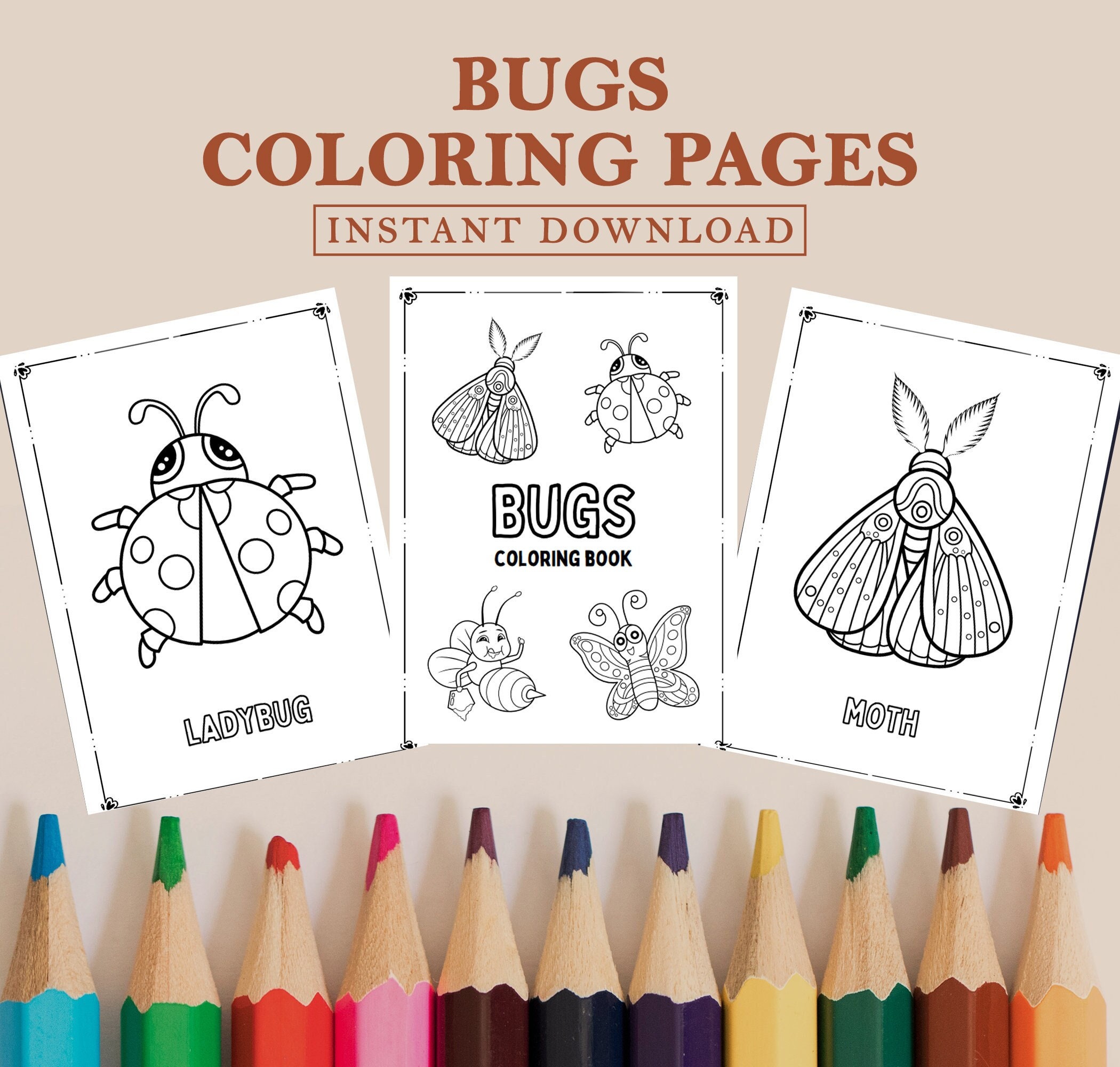 Bugs Printable Coloring Pages for Kids, Toddlers, Preschoolers ...