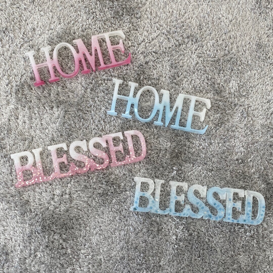 Home or Blessed Resin Signs - Etsy