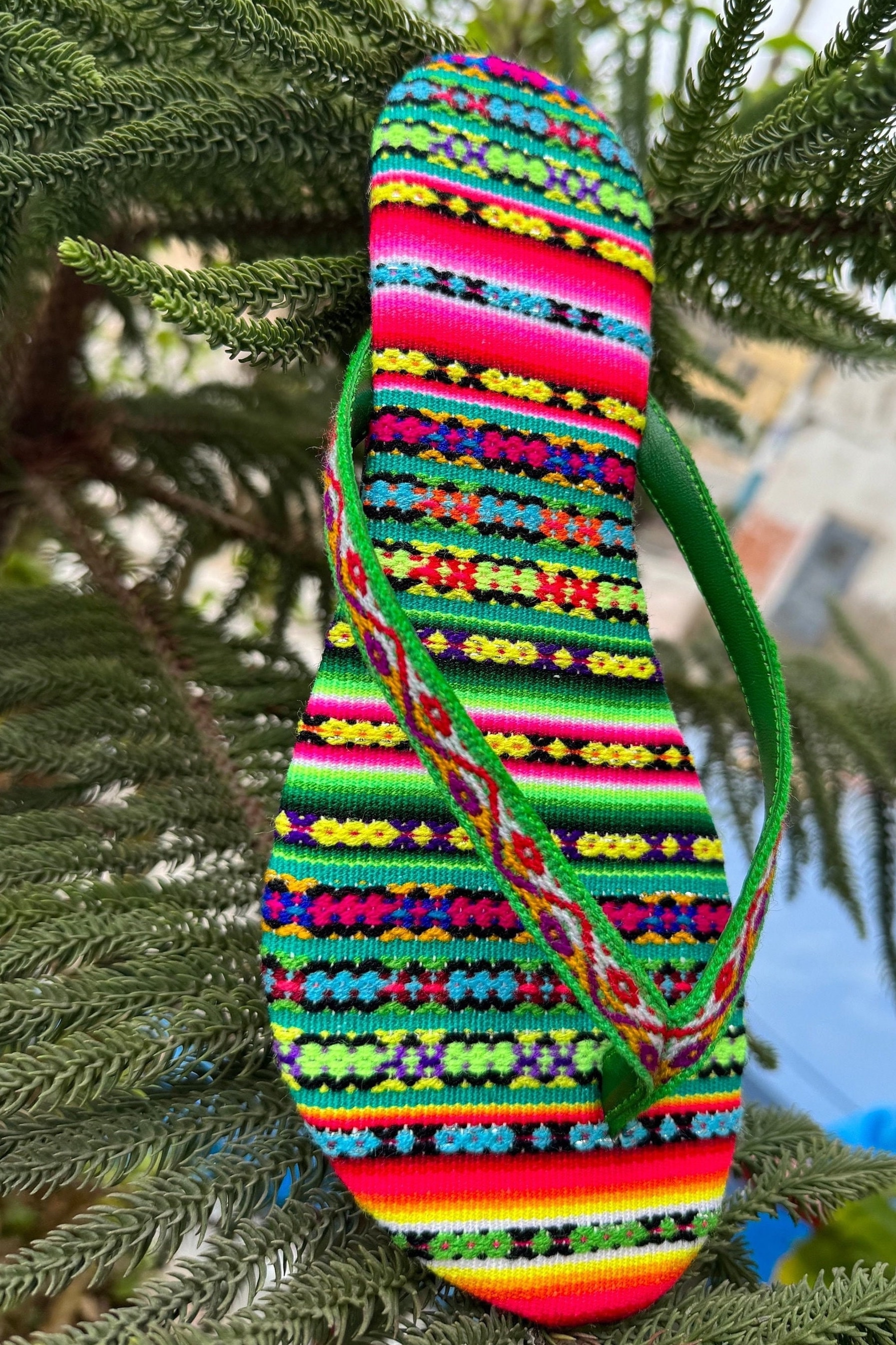 Flip-flop Handcrafted Sandals, Native Fabric, and Genuine Leather ...