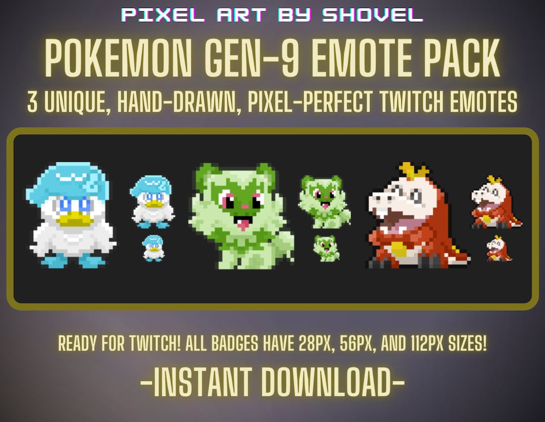 Sprigatito, Fuecoco, and Quaxly Twitch Emotes! Pokemon Generation 9 ...