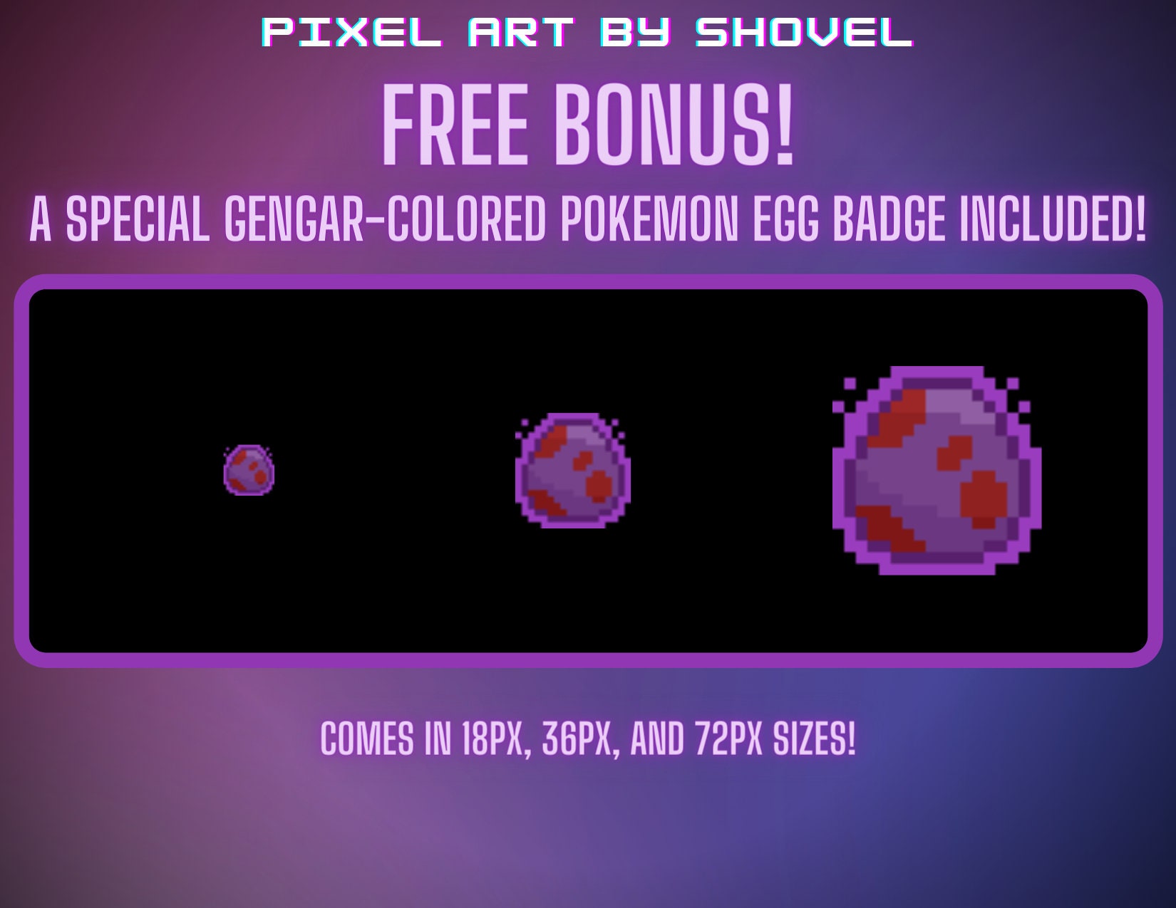 Gengar Twitch Badges! Pixel Art Pokemon: Gastly, Haunter, Mega ...