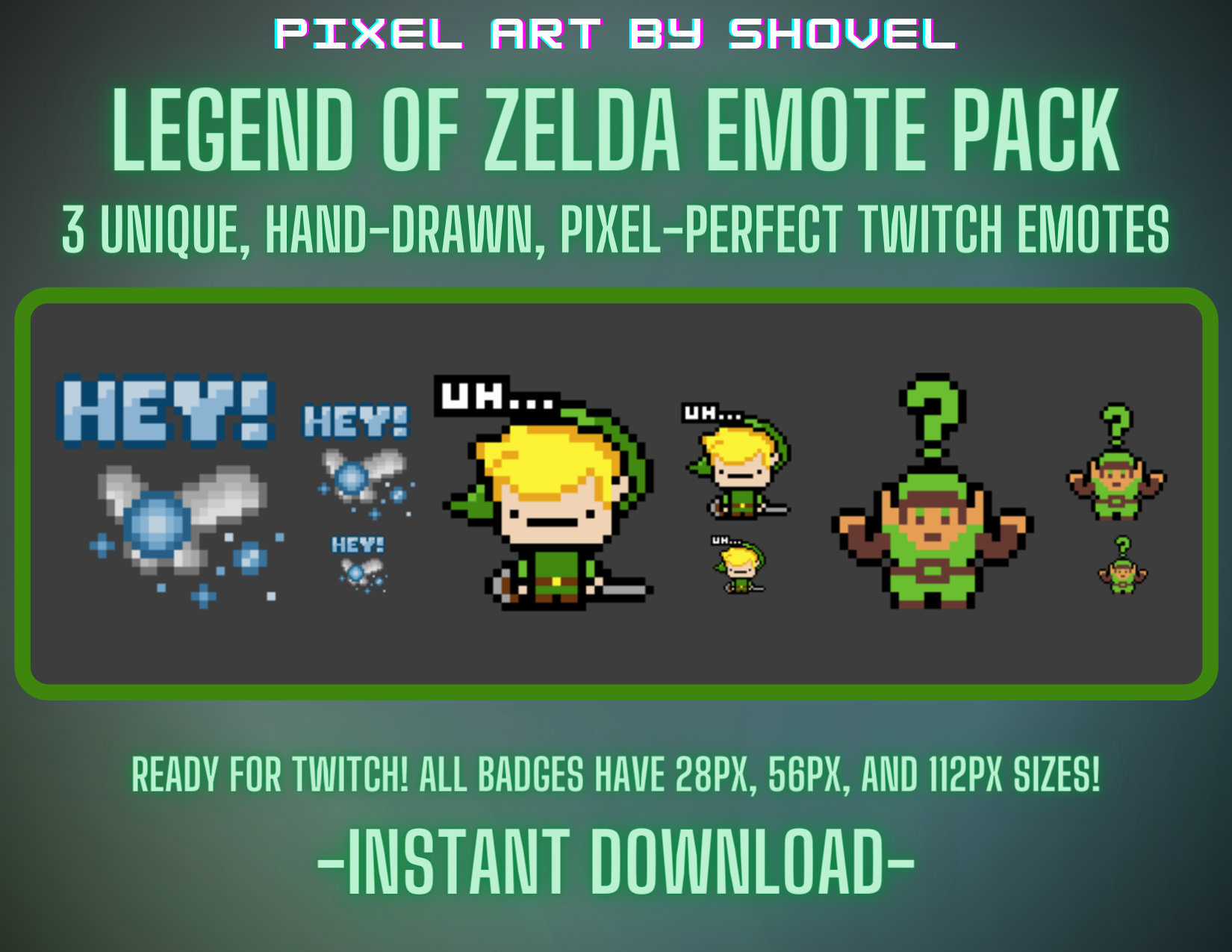 Legend of Zelda Twitch Emotes! Pixel Art Zelda: Navi, Link, NES Link ...