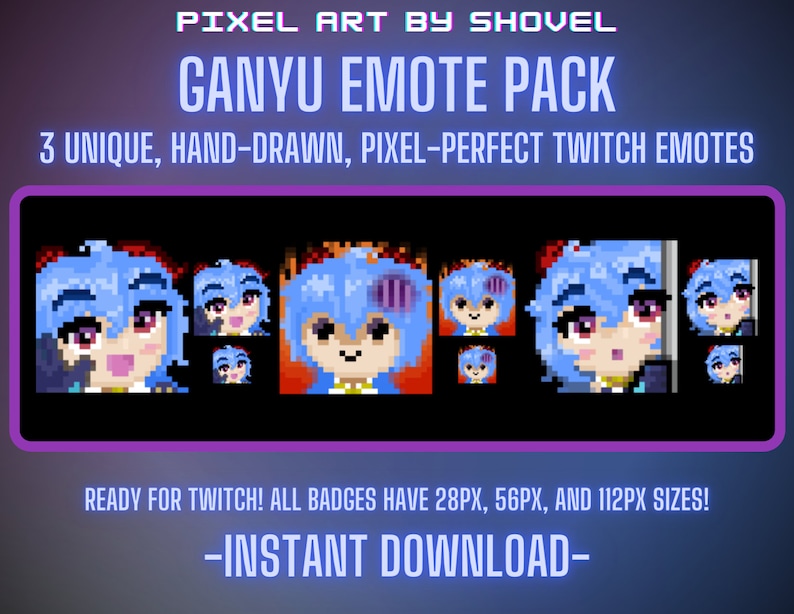 Ganyu Twitch Emotes! Pixel Art Genshin Impact Qilin Emotes! - Etsy