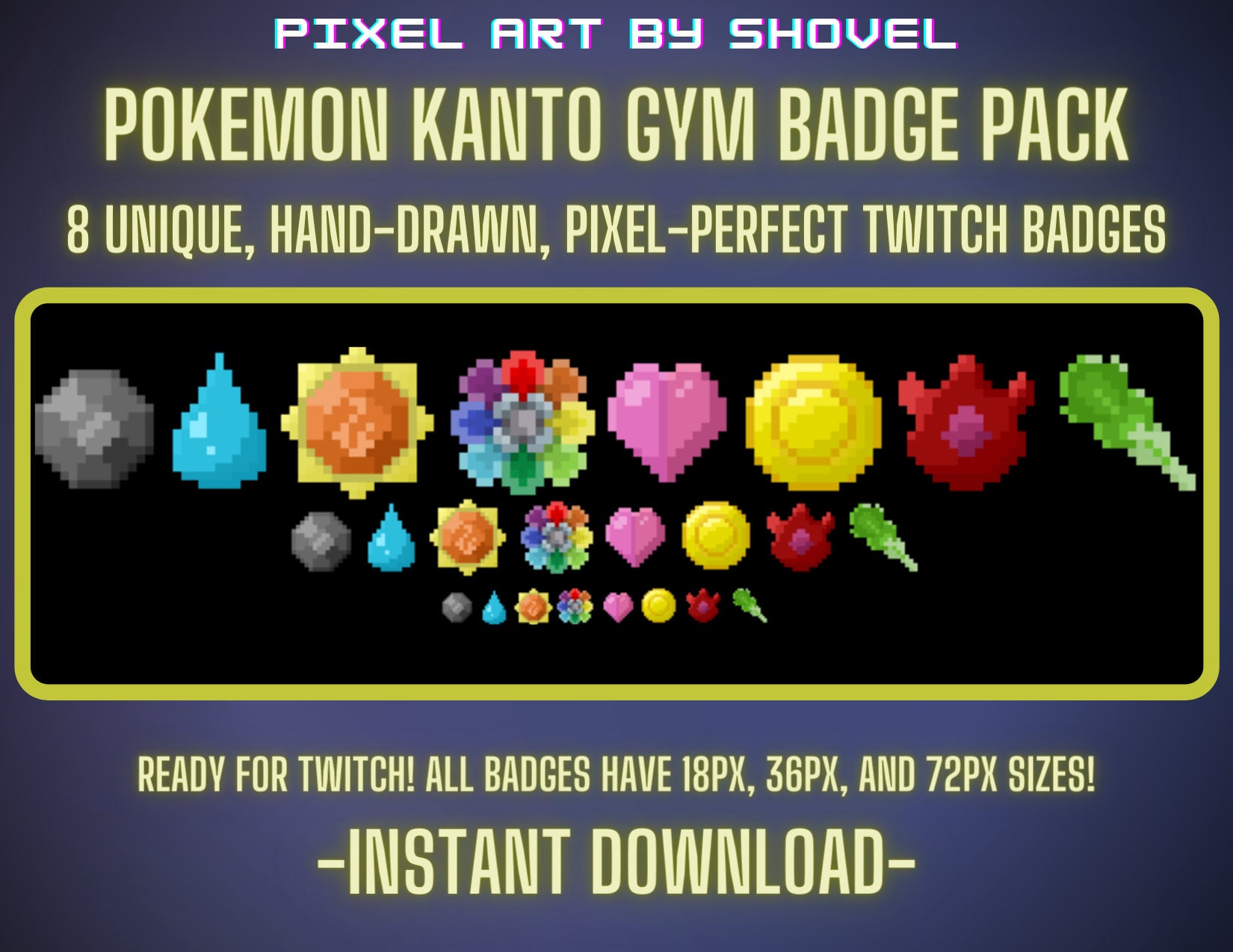 Pokemon Gym Badges Pixel