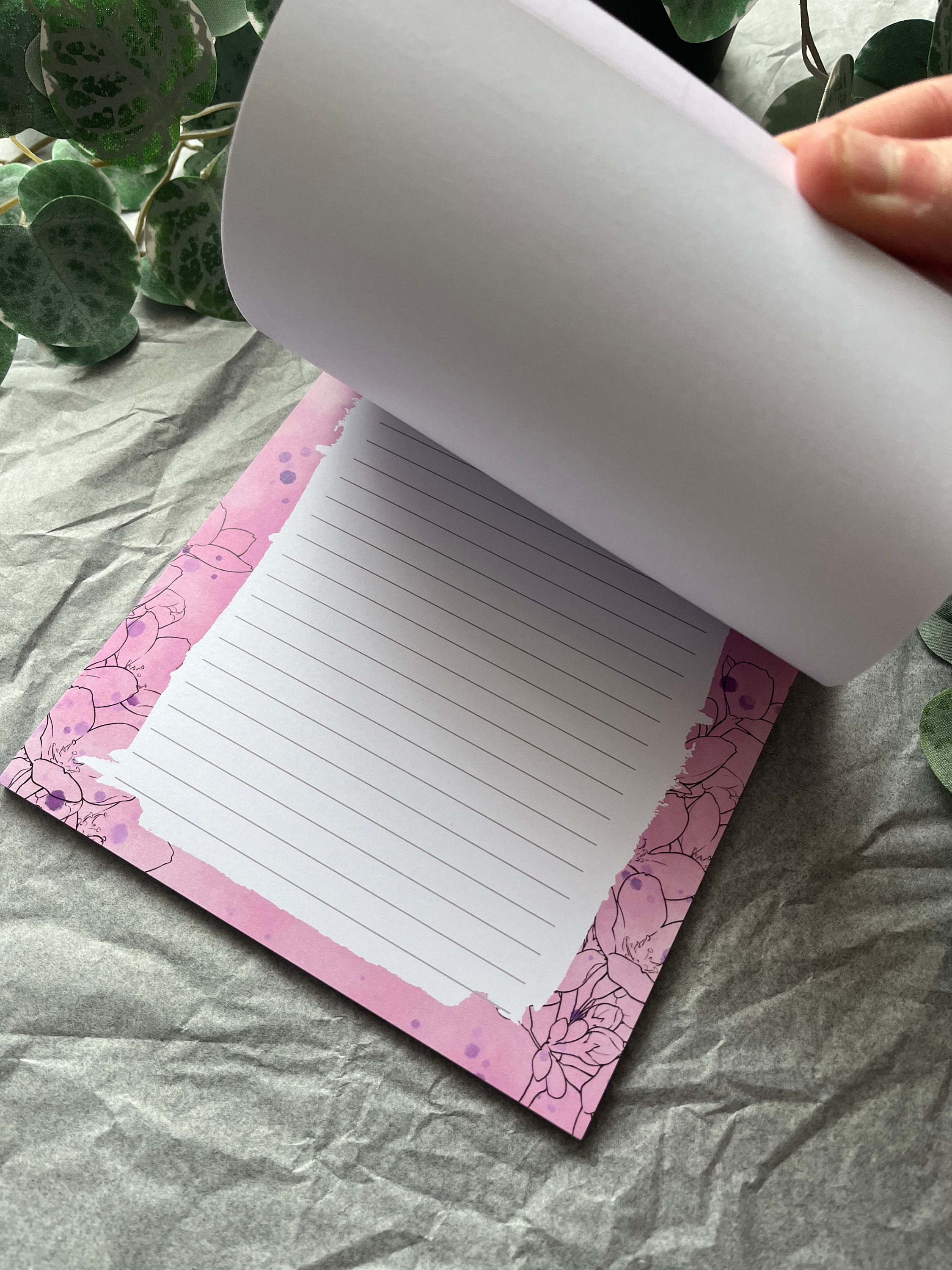 Cherry Blossom Notepad//cute Notepad Stationary Desk Pad - Etsy UK