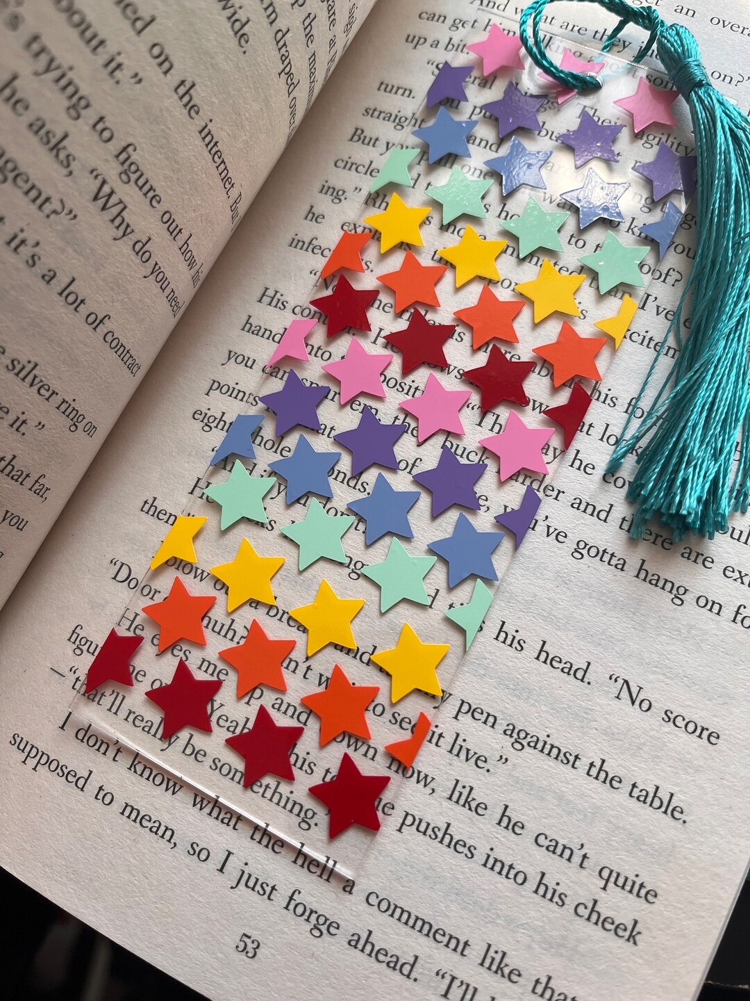 Rainbow Stars Bookmark// Cute Bookmarks, Book Lover Gift, Bookworm Gift ...