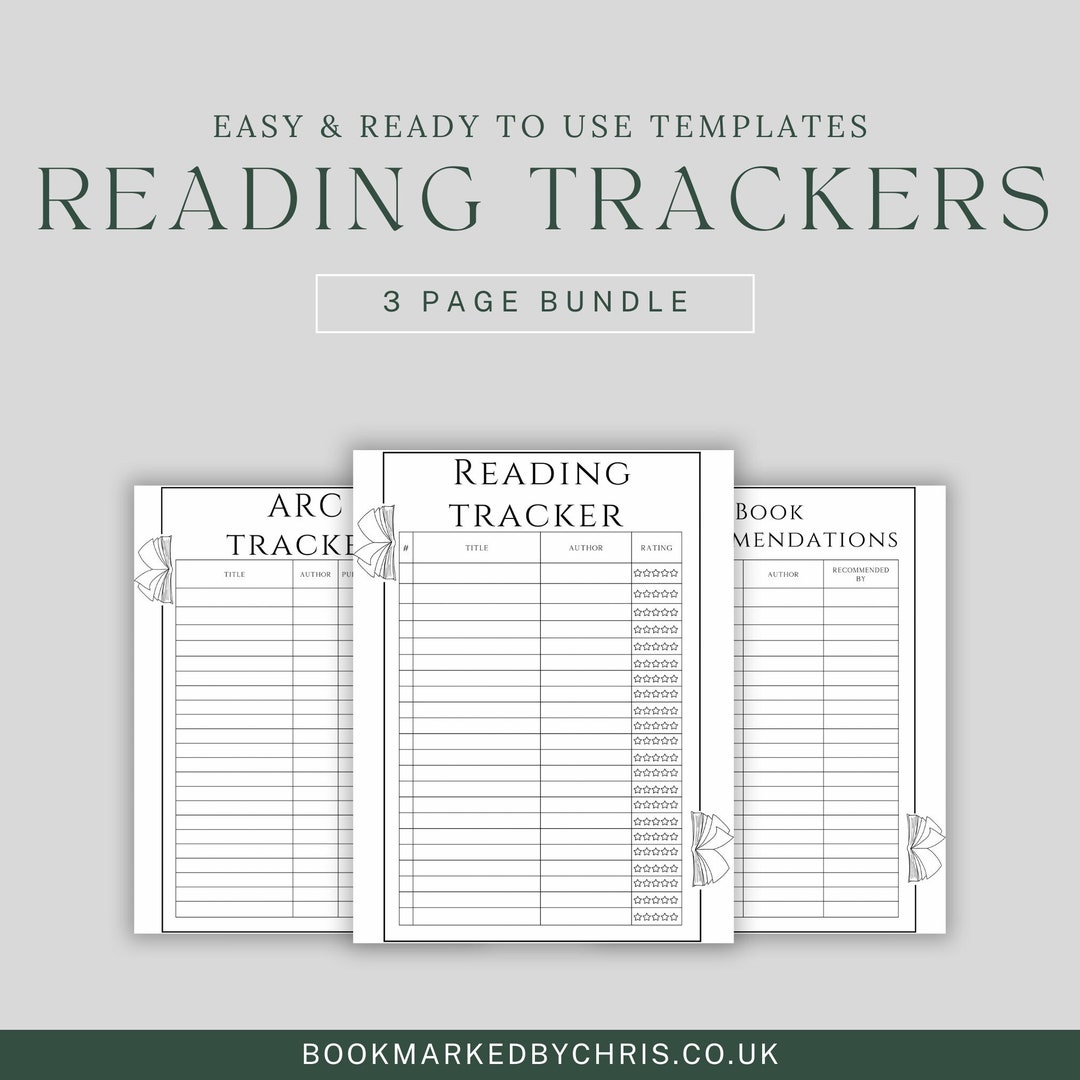 Reading Tracker Bundle, ARC, Recommendations (digital Download) - Etsy