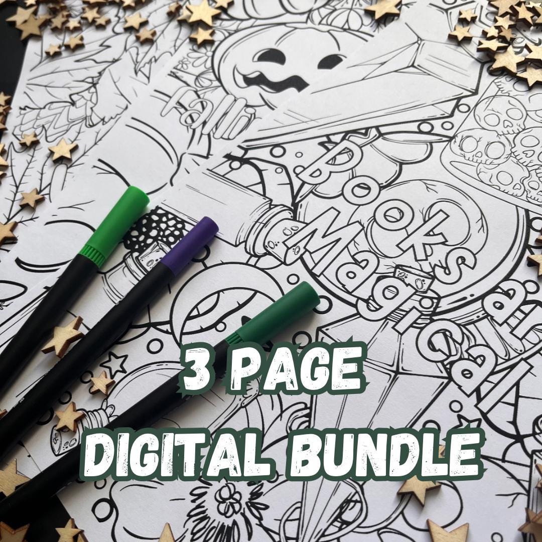 Autumn Colouring Page Bundle// Digital Download, Printable Coloring ...