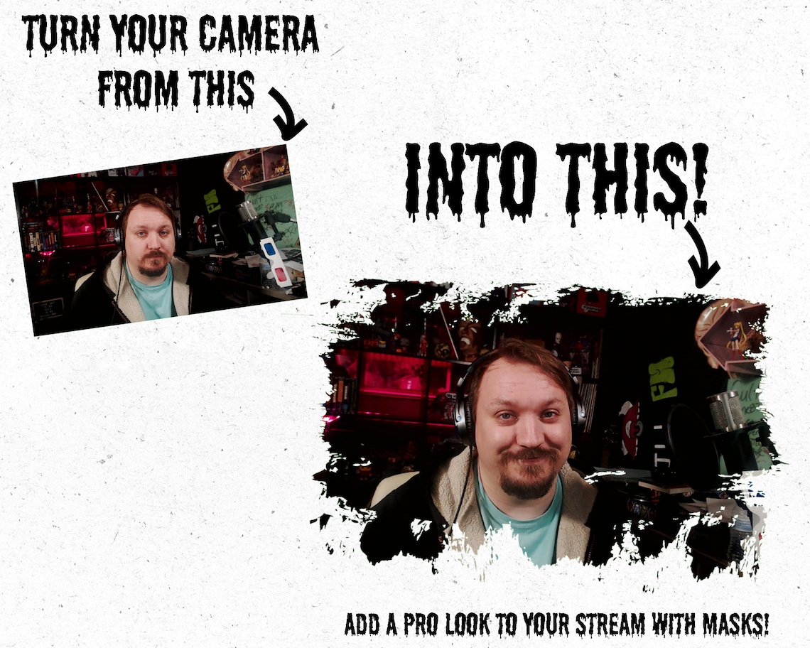 Twitch Cam Masks GRUNGE & GRIT Pack. 10 Web Cam Masks for OBS, Youtube ...